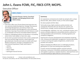John L. Evans, FCMI, FIC, FBCS CITP, MCIPS. | PDF