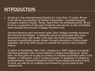 John Lithgow Receives Harvard Arts Medal | PPT