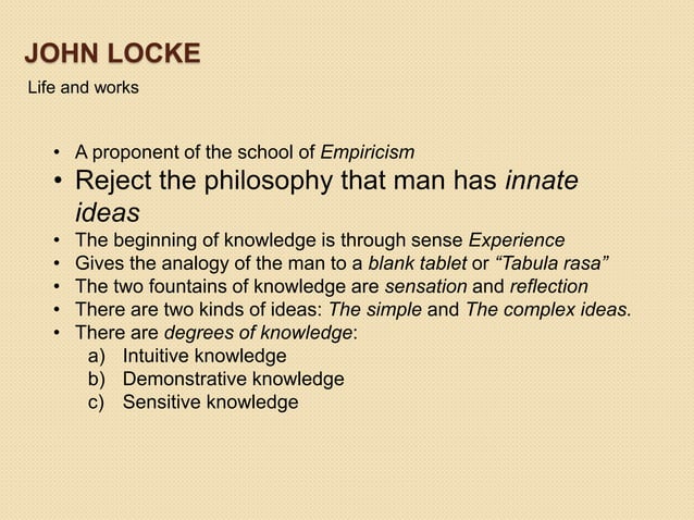 John Locke philosophy of man | PPTX