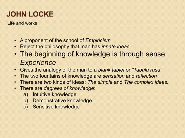 John Locke philosophy of man | PPTX