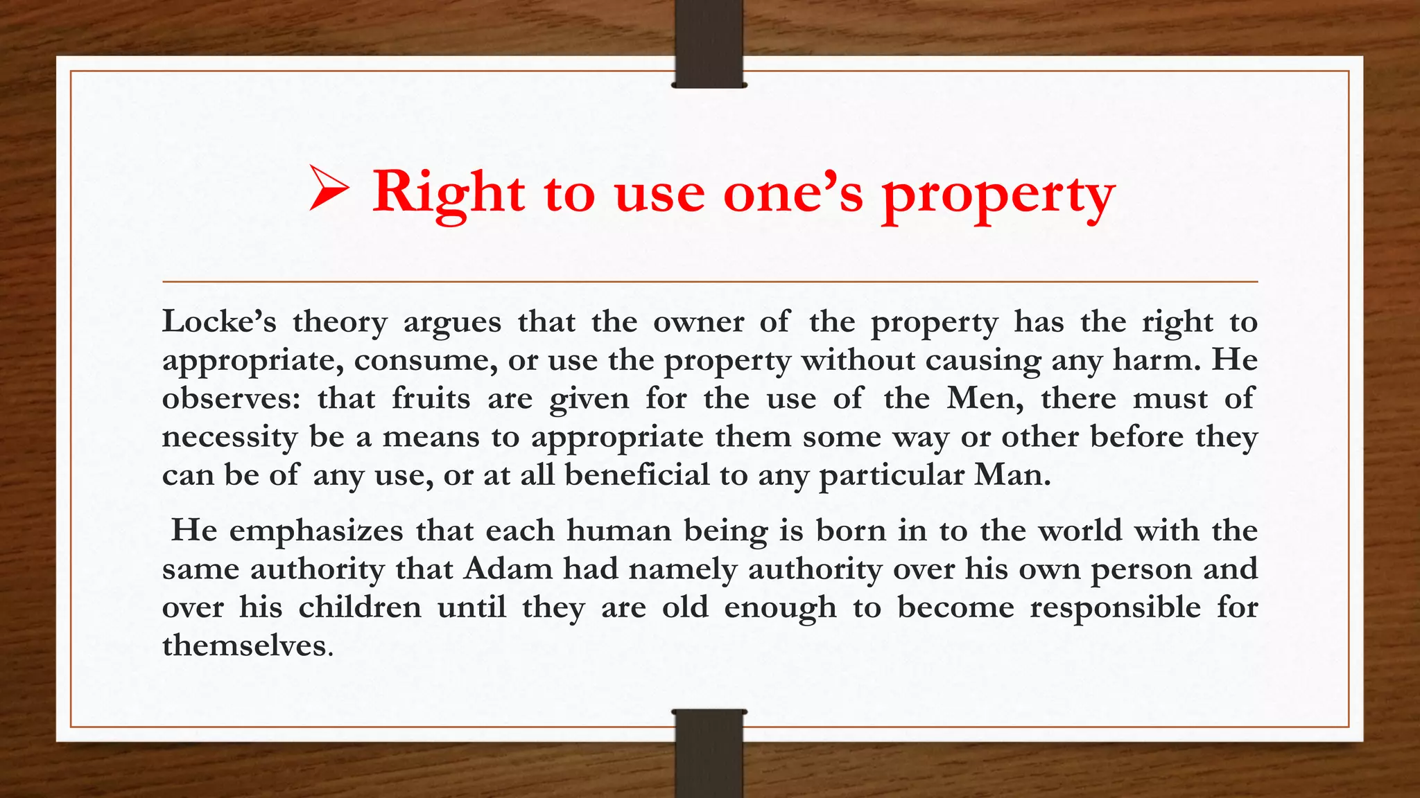 John locke philosophy of property | PDF