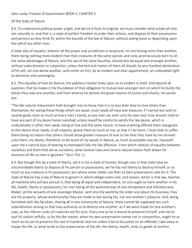 John locke state of nature | PDF