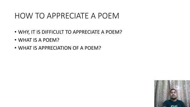 How to write a critical appreciation of a poem? | PPT