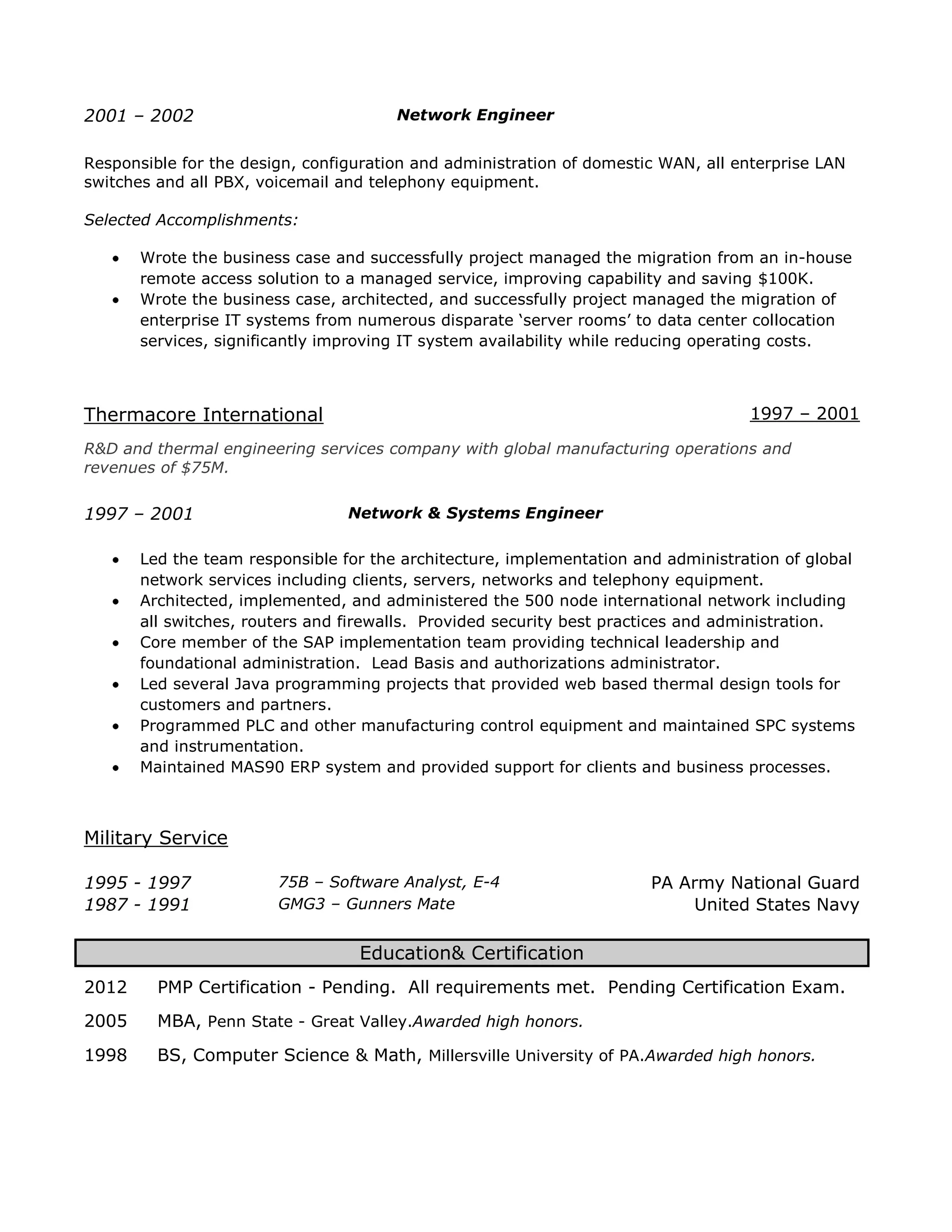 John marquart enterprise project manager | PDF