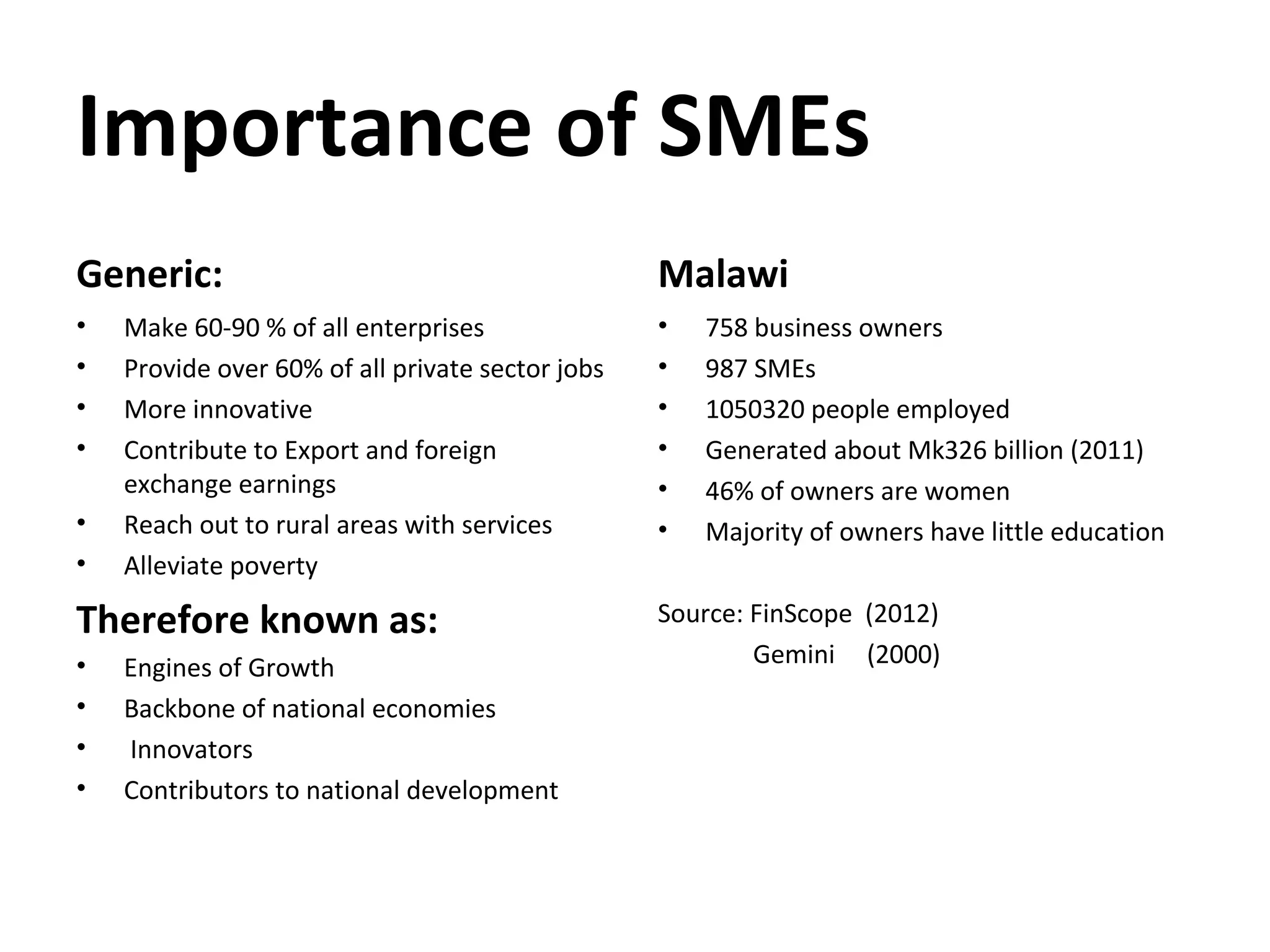 John Mataya - Malawi SMEs Development Conference Presentation | PPT