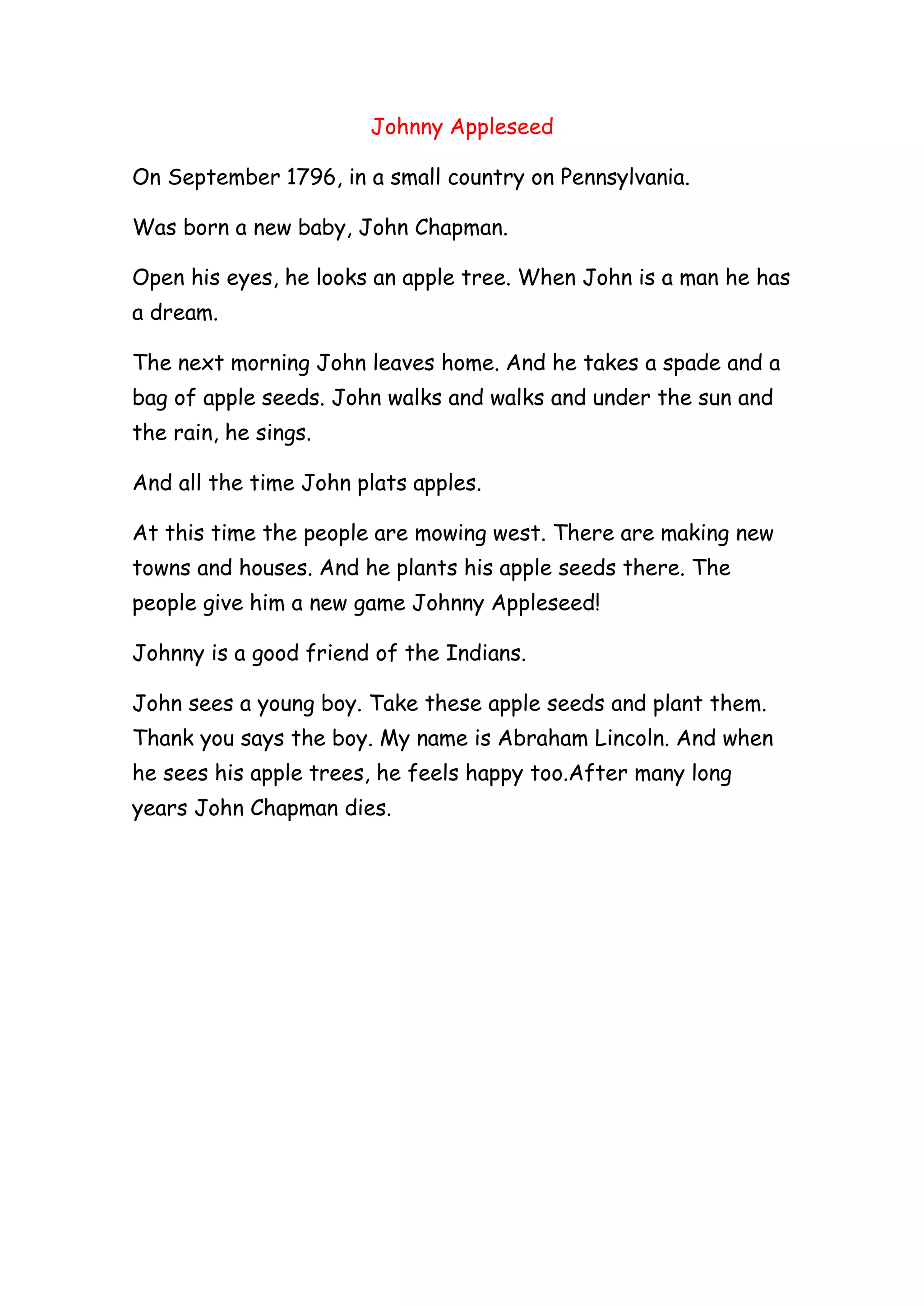 Johnny appleseed | DOCX