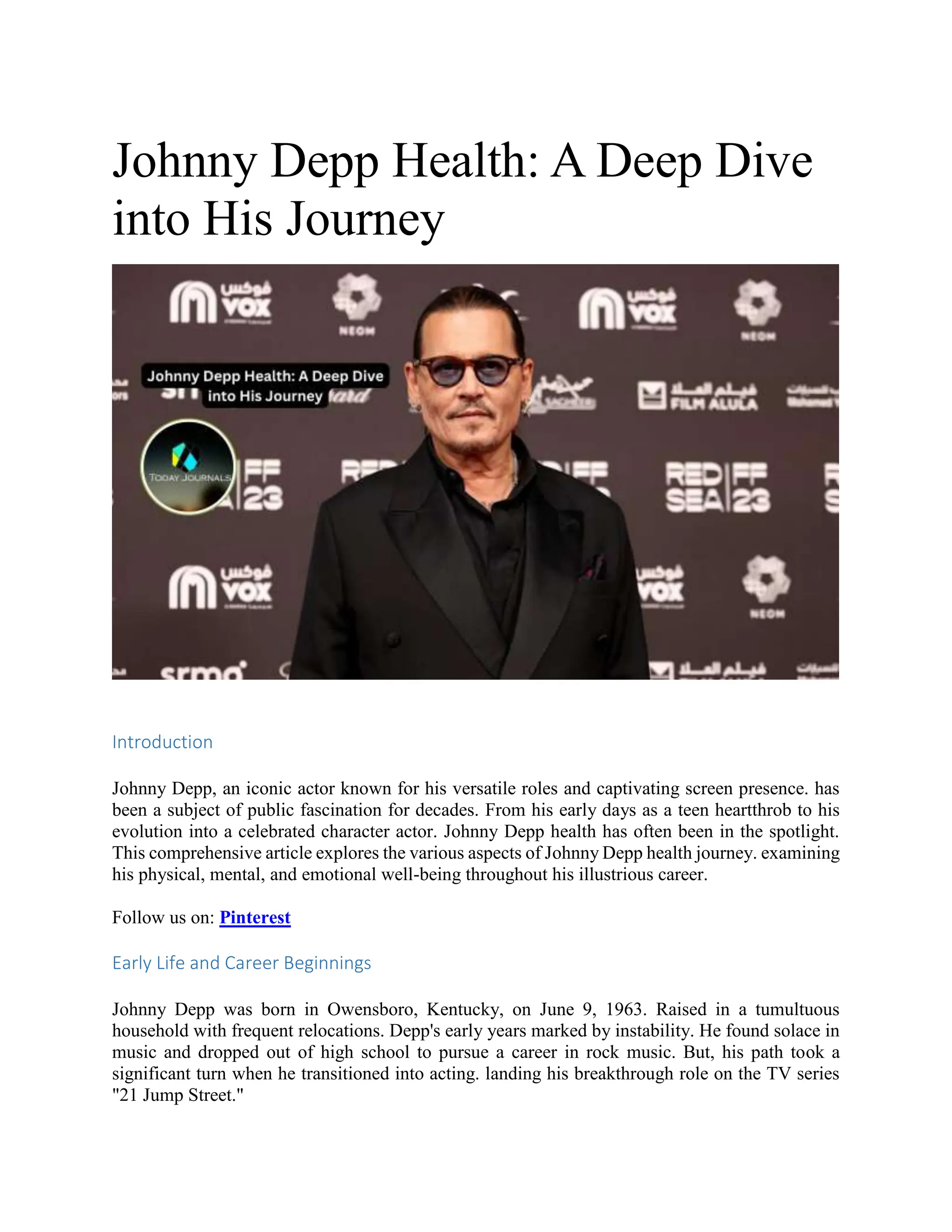 Johnny Depp Health: A Deep Dive into His Journey | DOCX