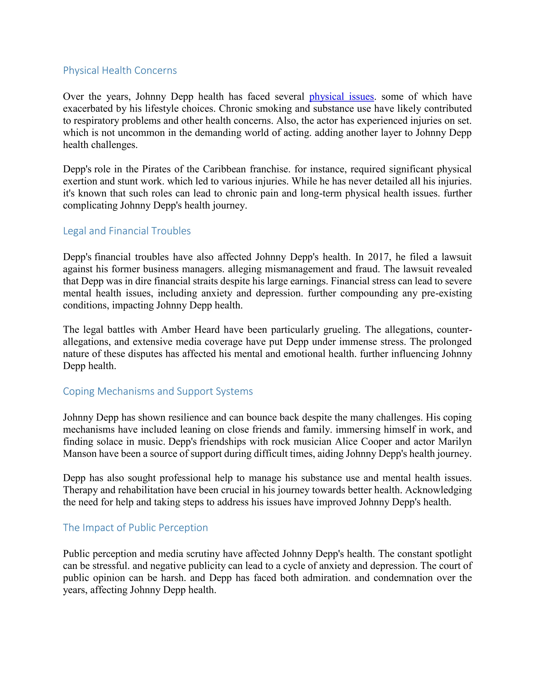 Johnny Depp Health: A Deep Dive into His Journey | DOCX
