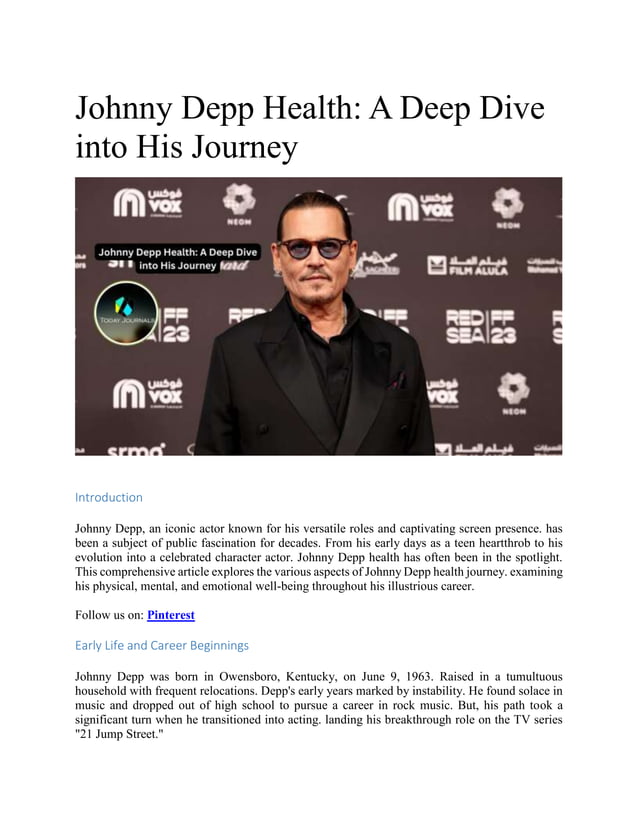 Johnny Depp Health: A Deep Dive into His Journey | PDF