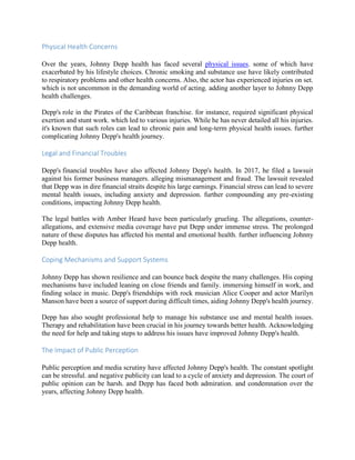 Johnny Depp Health: A Deep Dive into His Journey | DOCX