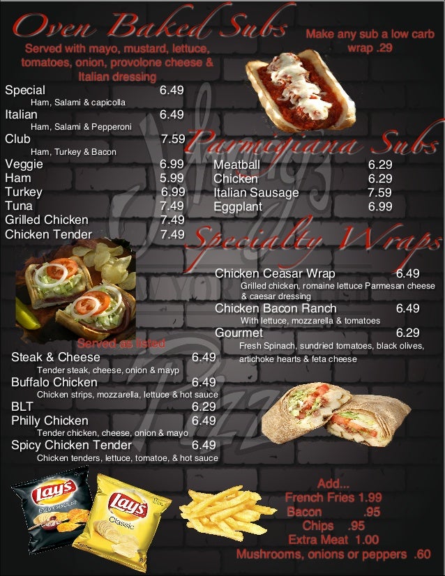 Johnny's New York Style Pizza Menu
