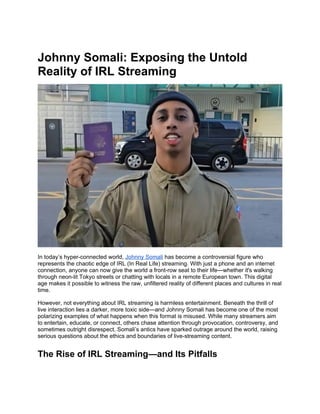 Johnny Somali: When IRL Streaming Crosses the Line | DOCX