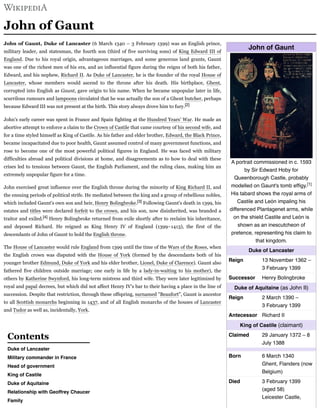 John of gaunt wikipedia | PDF