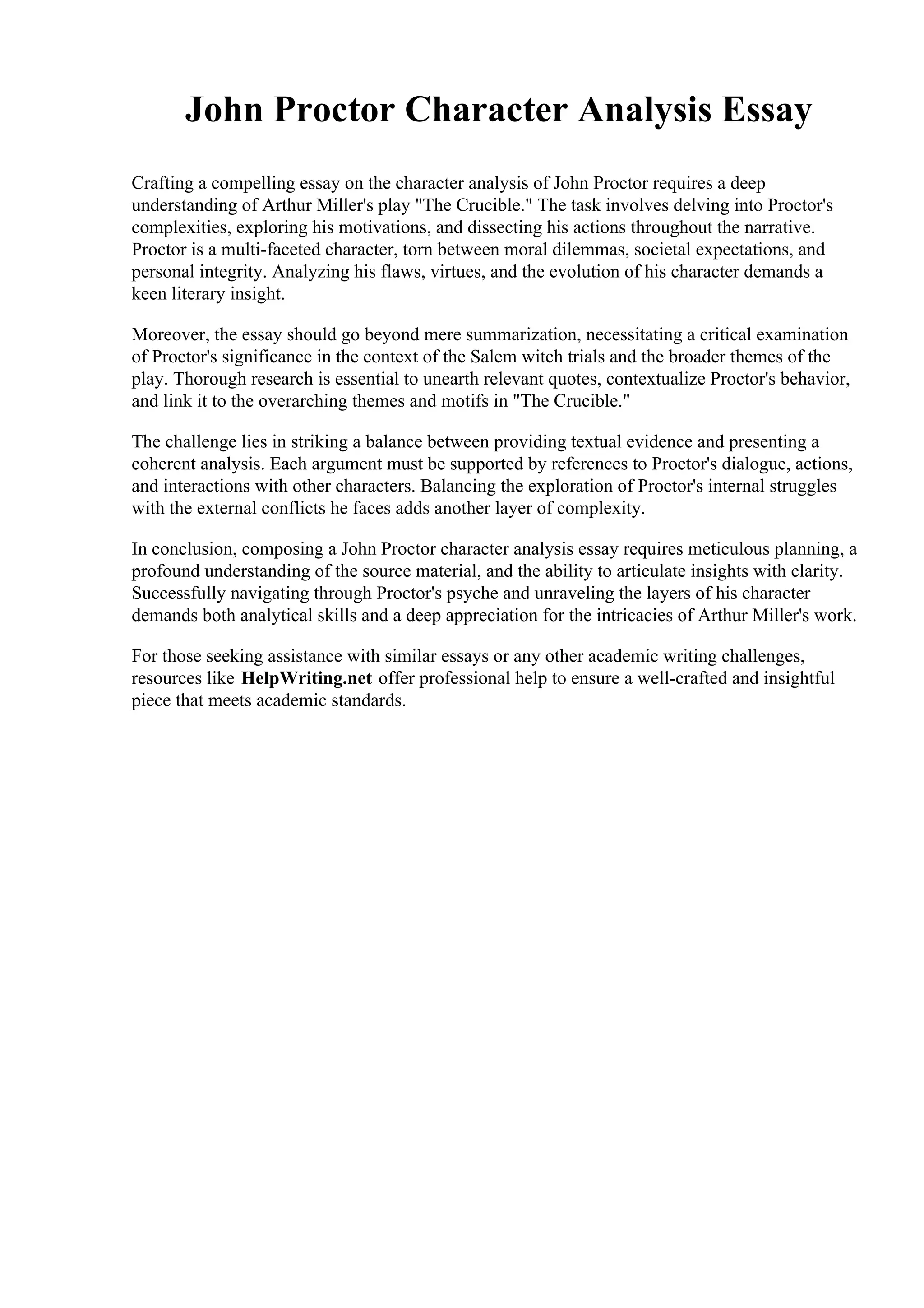 John Proctor Character Analysis Essay.pdf