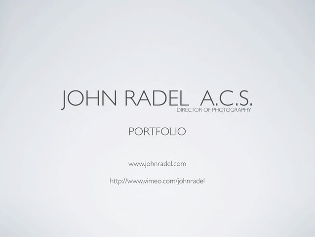 John Radel ACS Portfolio | PPT