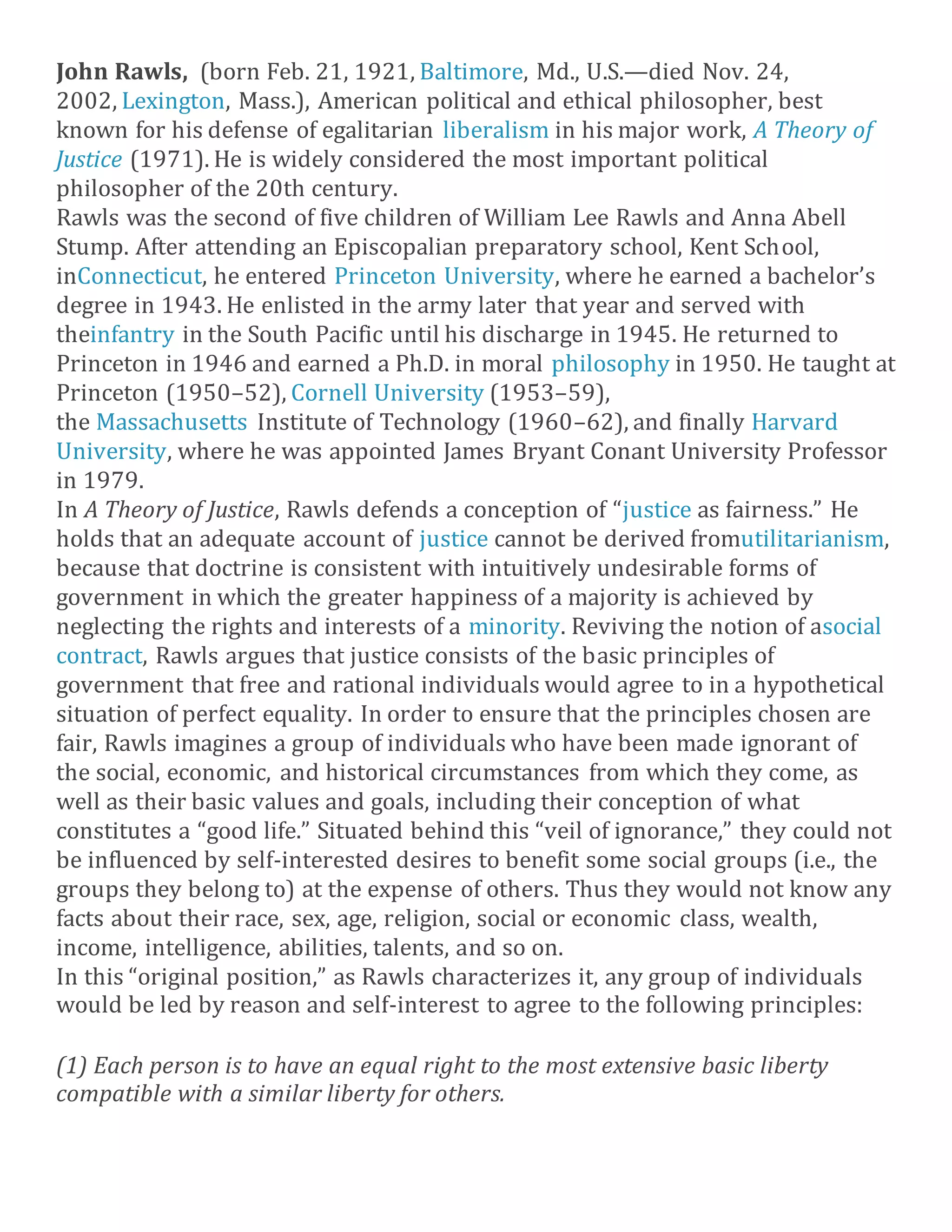 John rawls | DOCX