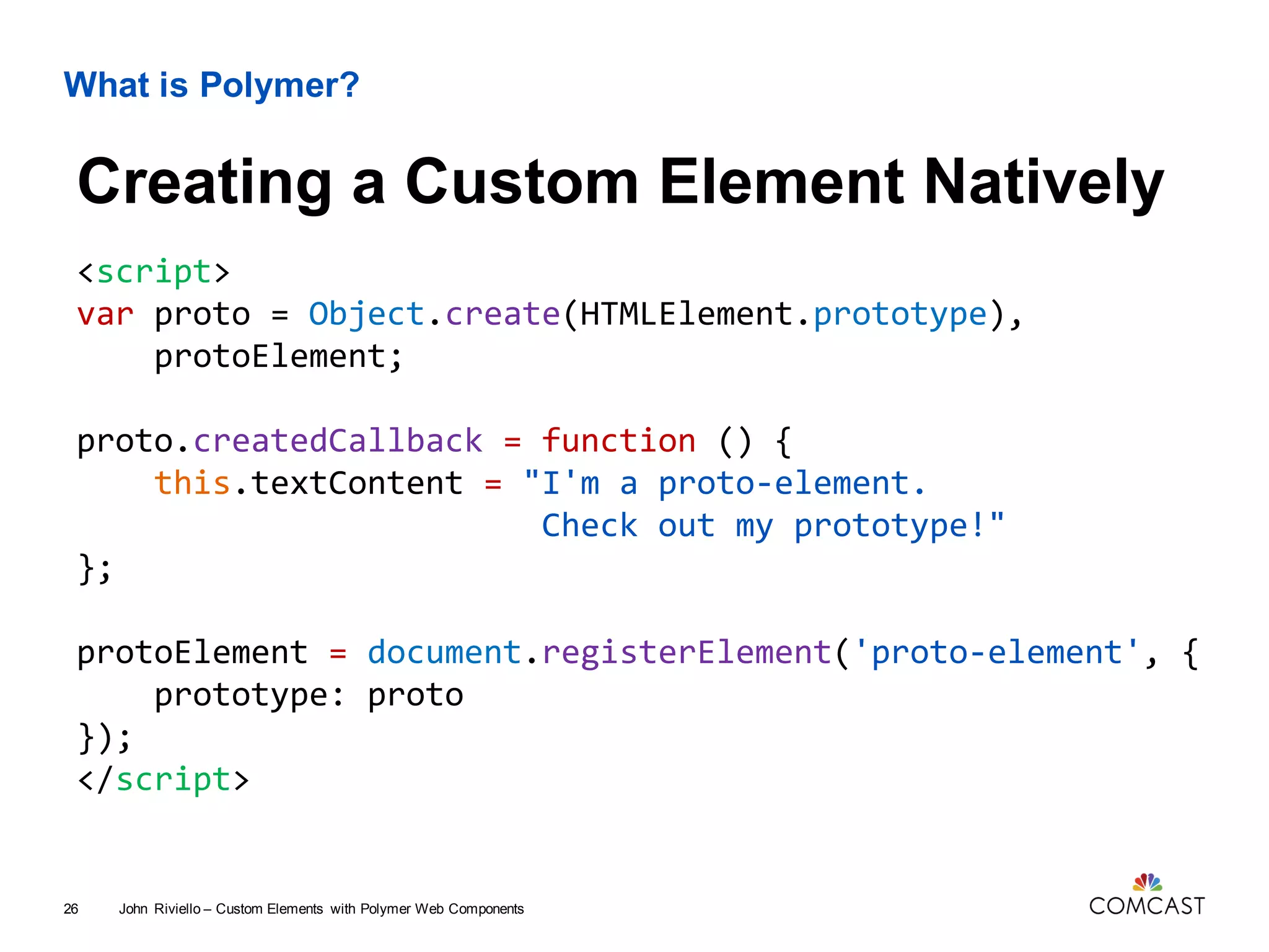 Custom Elements with Polymer Web Components #econfpsu16 | PPT