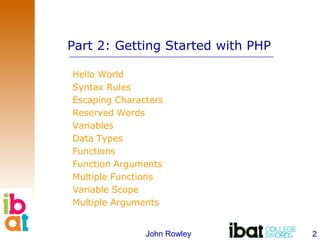 John Rowley Notes | PPTX