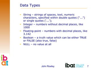 John Rowley Notes | PPTX | Web Development | Internet