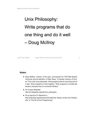 Nagios Conference 2012 - John Sellens - Nagios Indirection | PDF