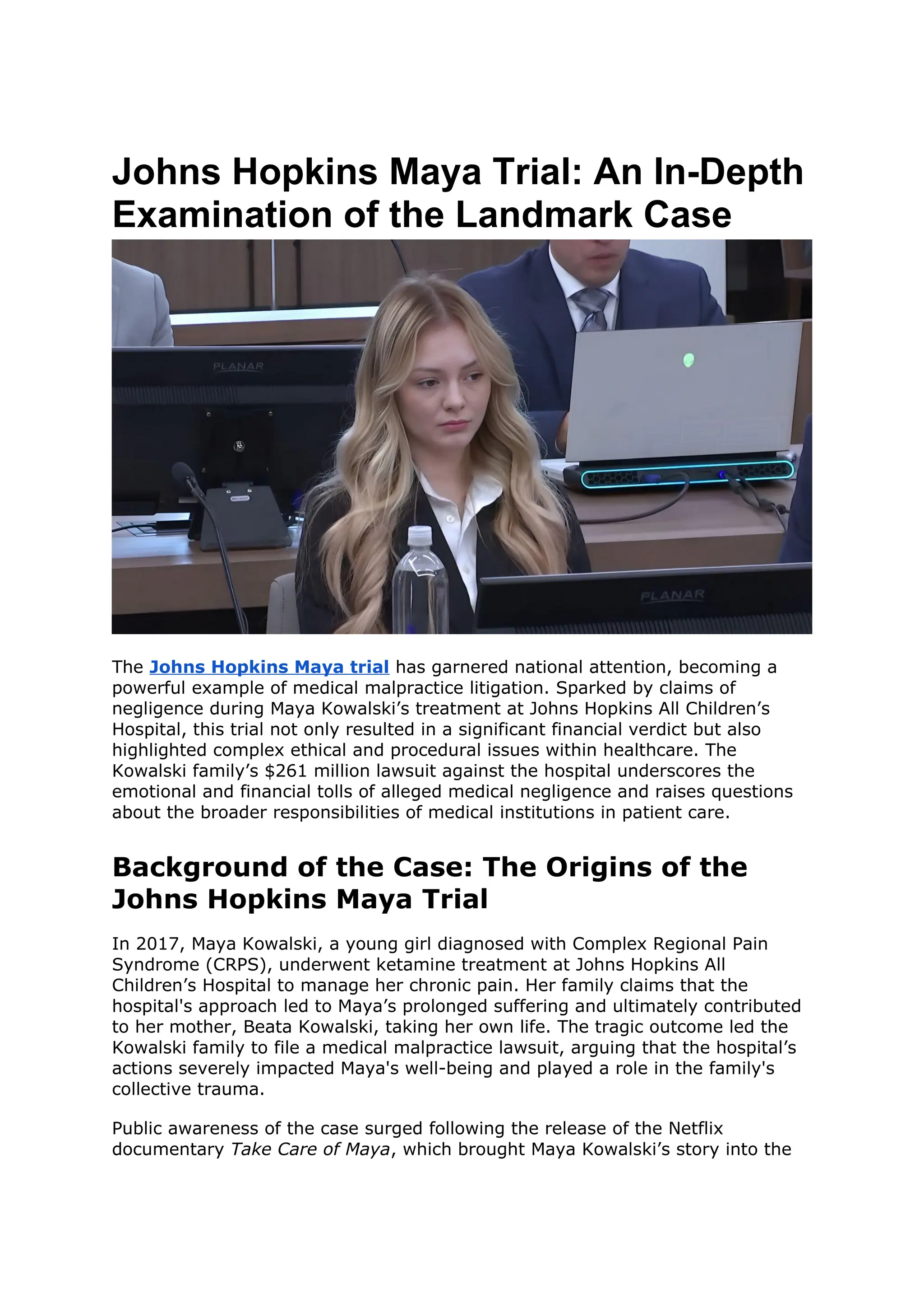 Johns Hopkins Maya Trial_ An In-Depth Examination of the Landmark Case ...