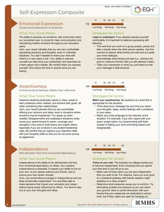 EQ-i Student Comprehensive Report | PDF