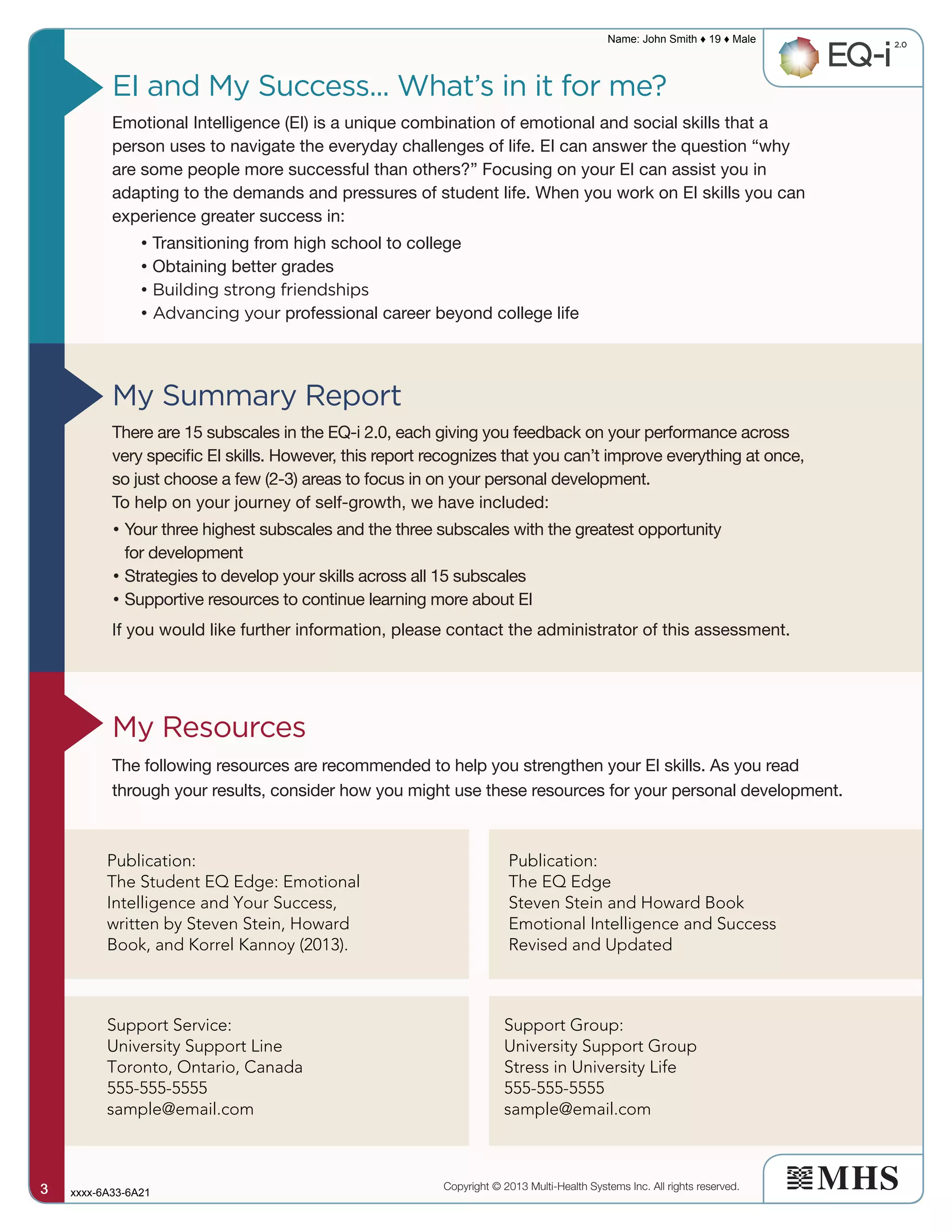 EQ-i Student Summary Report | PDF