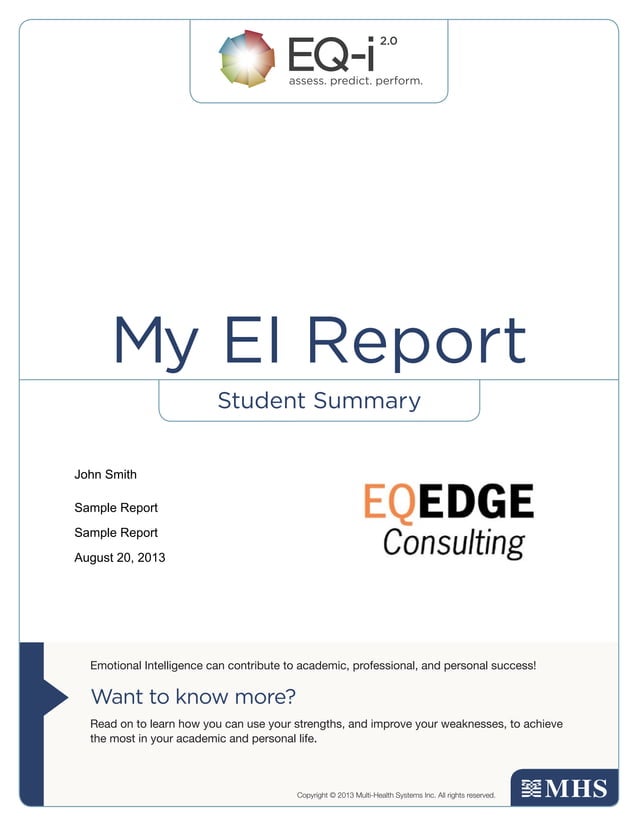 EQ-i Student Summary Report | PDF