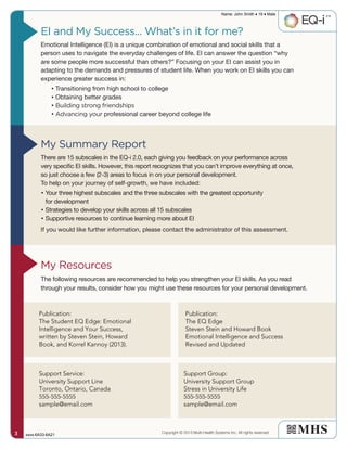 EQ-i Student Summary Report | PDF