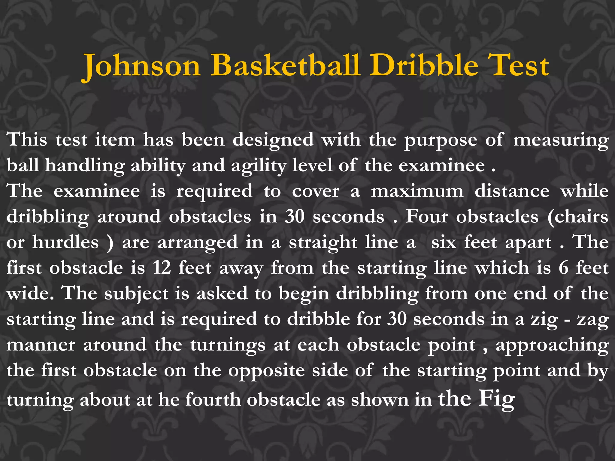 Johnson basic basketball skill test | PPTX
