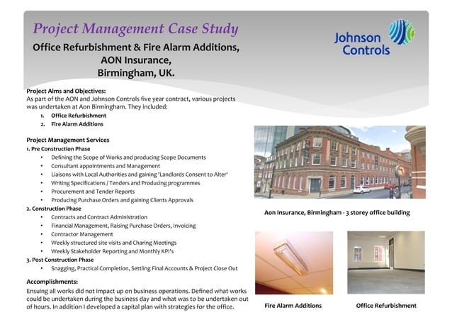 Johnson Controls case studies - Commercial Project Management | PPT