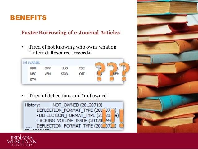 Workflow & Benefits of OCLC Knowledge Base