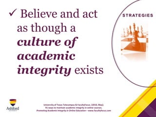 Proactive Strategies for Promoting Academic Integrity | PPT