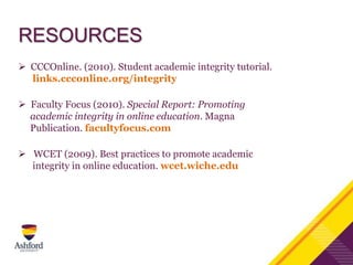 Proactive Strategies for Promoting Academic Integrity | PPT