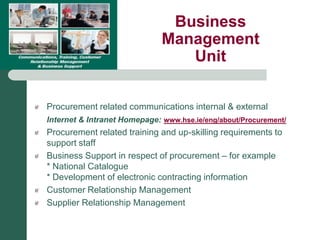 John Swords, Head of Procurement, HSE | PPT