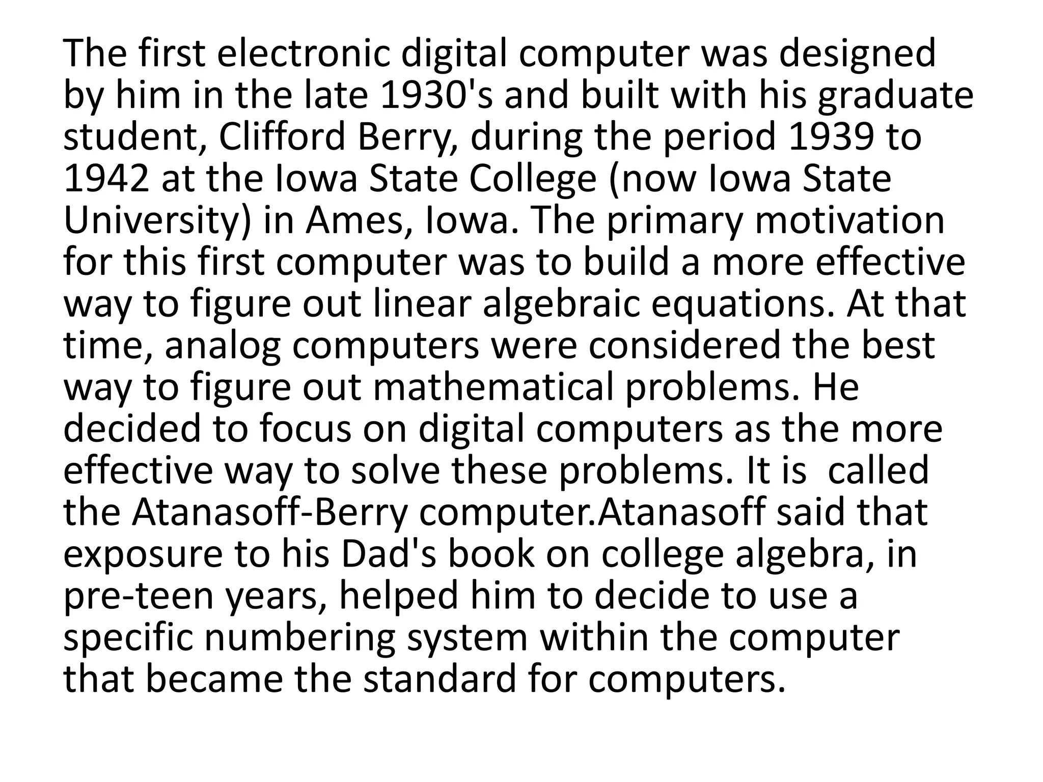 John vincent atanasoff | PPTX