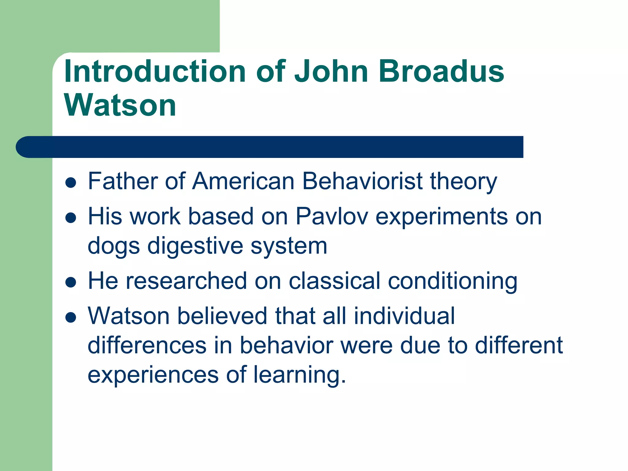 John watson learning theory | PPTX