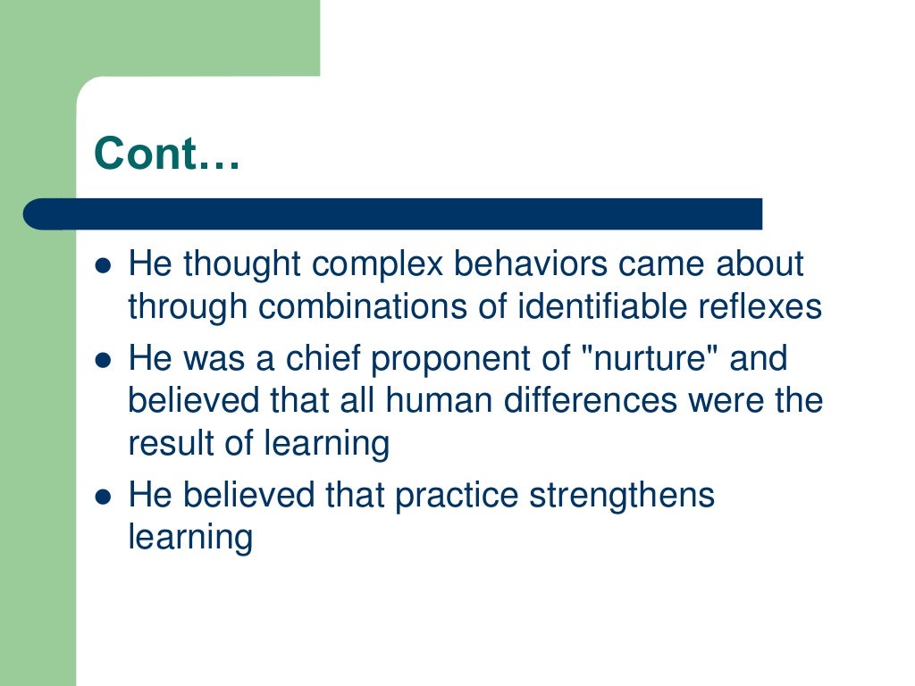 John watson learning theory