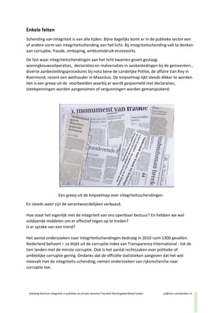 Integriteit; beleid en politiek door dr. Jo Horn | PDF