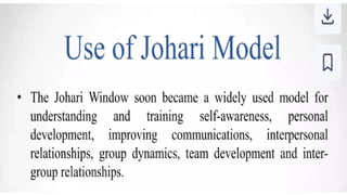 Johari window introduction to identifying the personality attributes | PPT