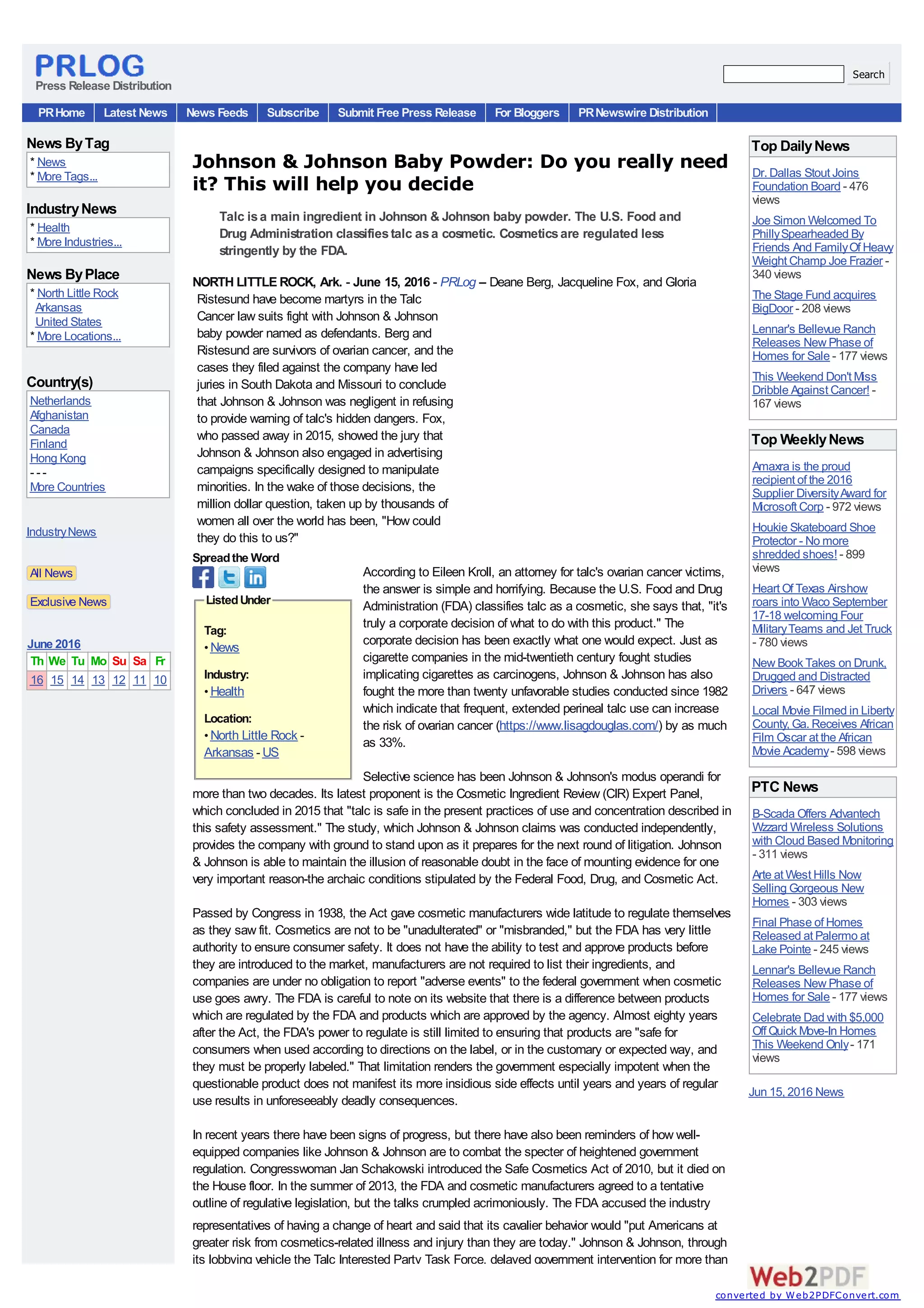 Johson & johnson baby powder | PDF