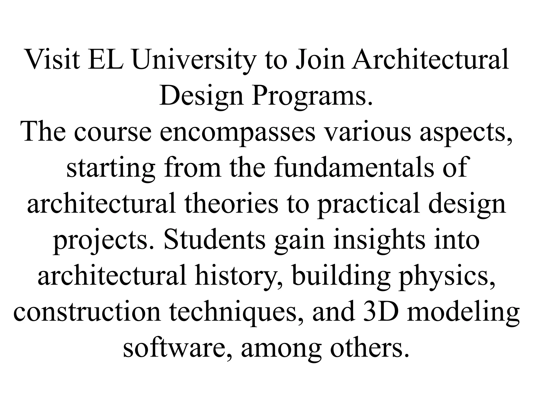 Join Architectural Design Programs | PPTX