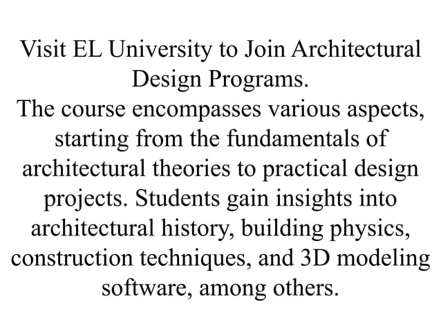 Join Architectural Design Programs | PPTX | Education