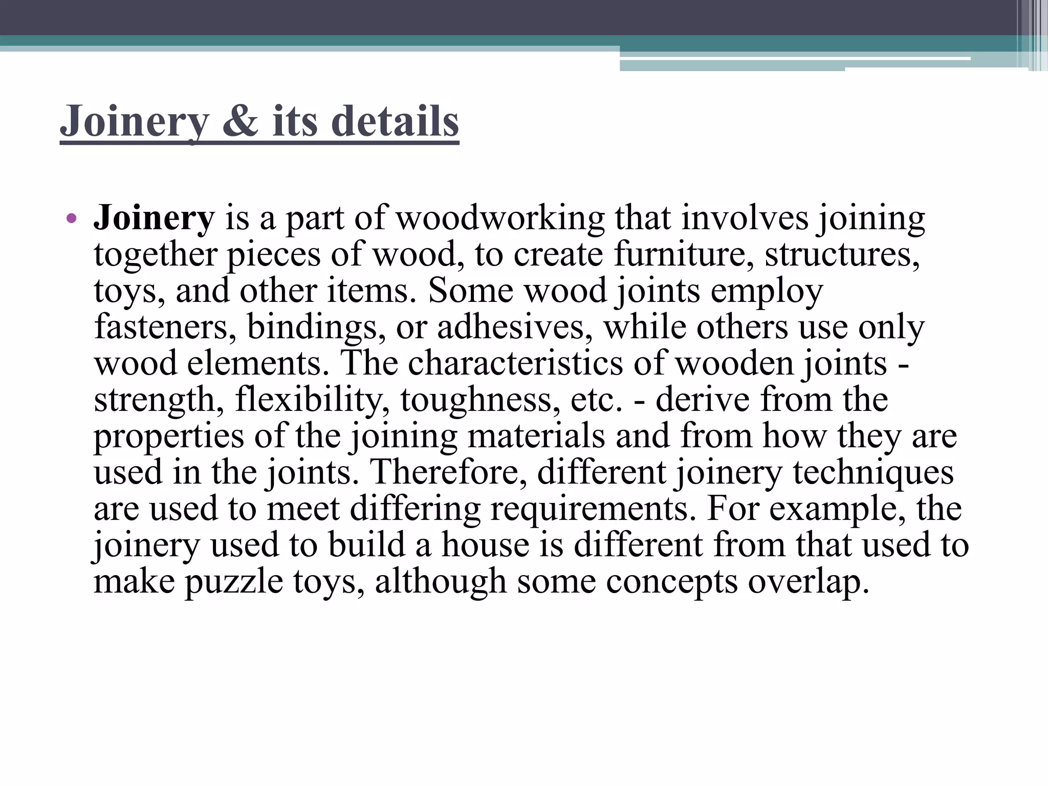 Joinery and process | PPTX