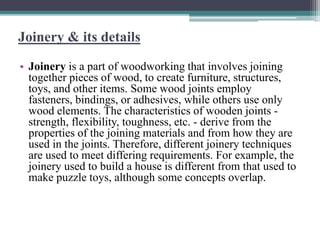 Joinery and process | PPTX