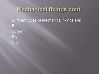 Joining and fixing techniques | PPTX