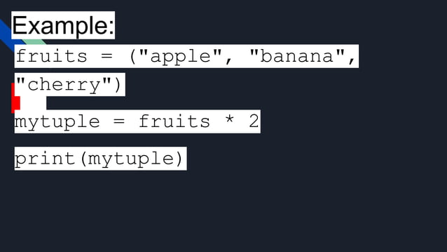 Joining Python Tuple And Tuple Miltiplication Pptx