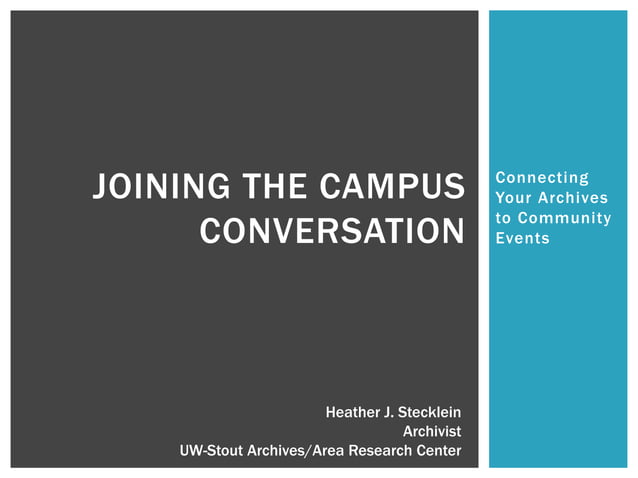 Joining The Campus Conversation | PPT