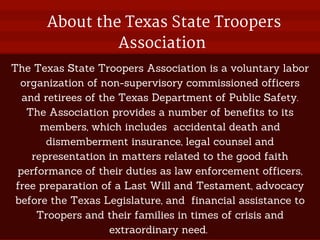 Benefits of Joining the Texas State Troopers Association | PPT