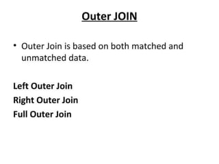 DATABASEE MANAGEMENT SYSTEM-THE JOIN CONCEPT IN SQL | PPTX